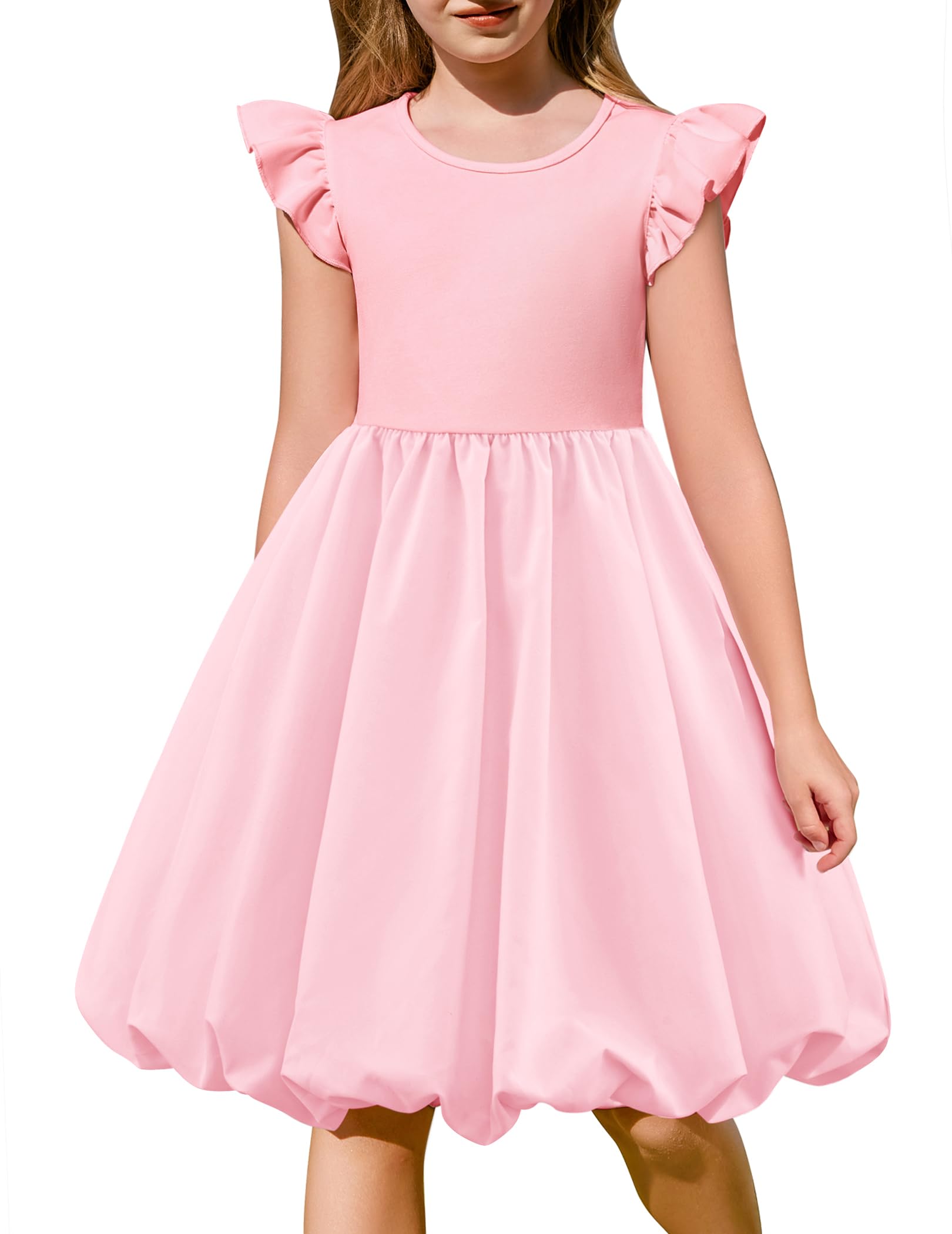 Arshiner Tween Girls Formal Wedding Guest Summer Puffy Bubble Dress ...