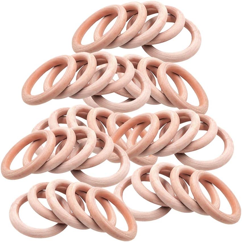 Wood Rings,50 Pack Natural Wood Rings for Crafting DIY Jewelry Making ...