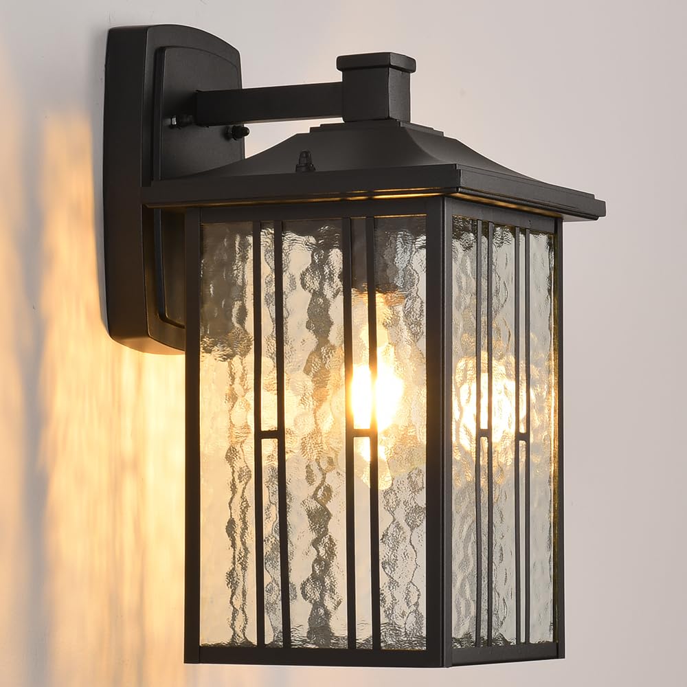Smeike Outdoor Porch Light Fixtures, Black Wall Sconce Exterior Light, Large Front Ddoor Sconce ...