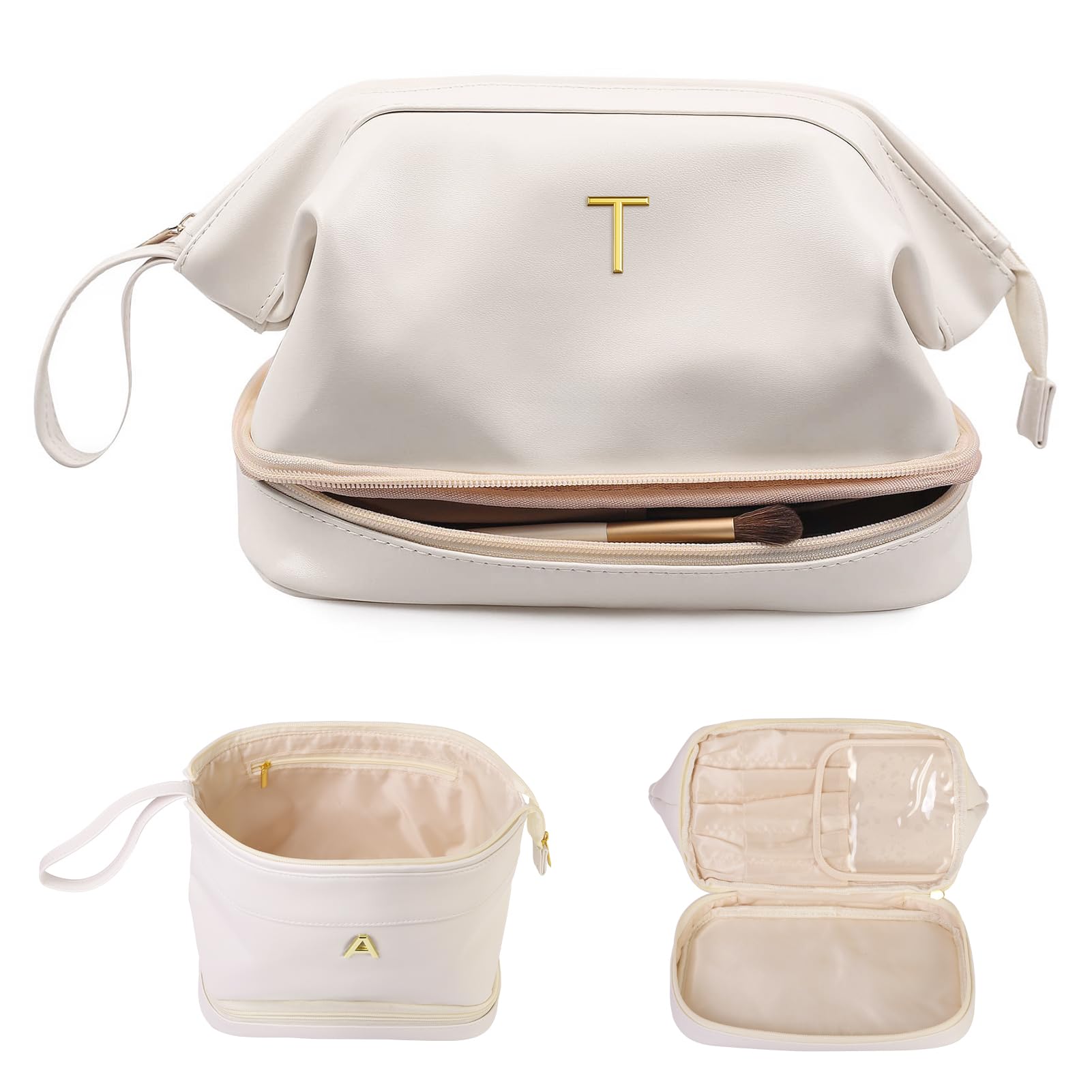 Vogewood Birthday Gifts for Girls, Initial Large Makeup Bag ...