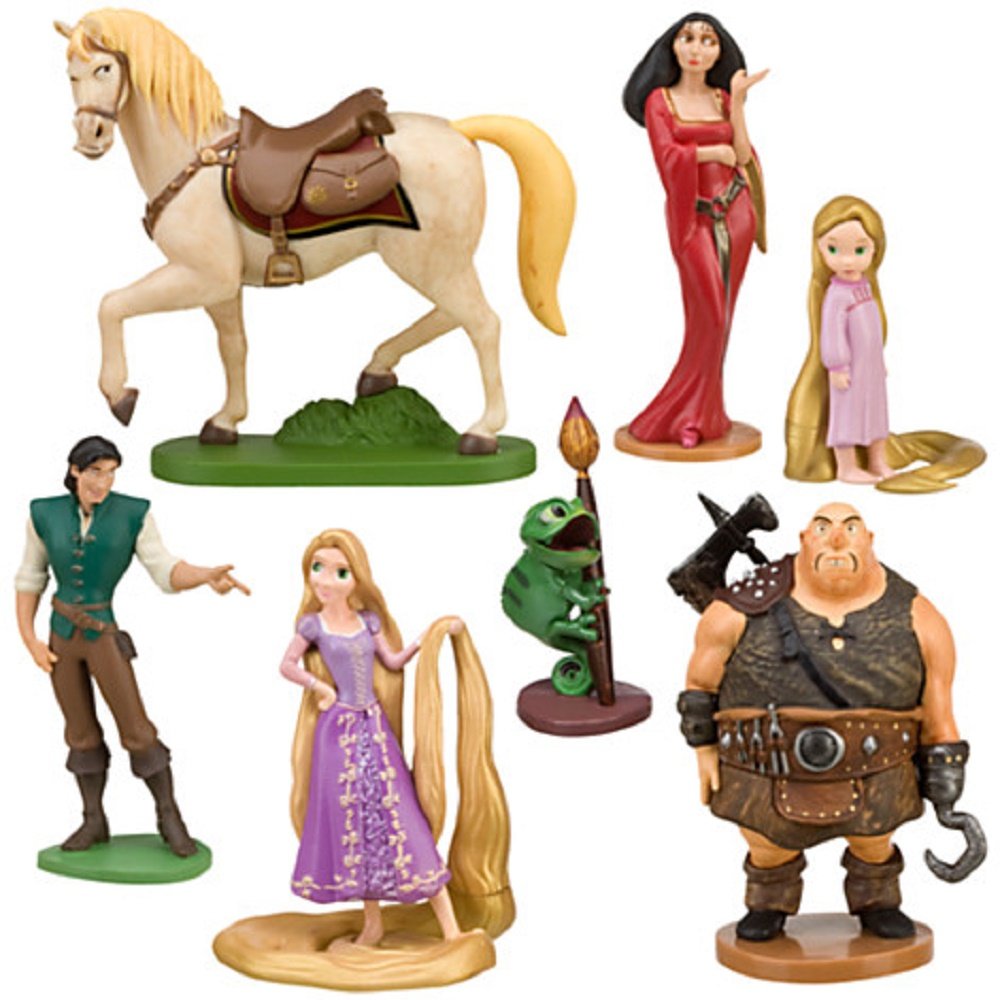 Buy Tangled 7 Piece Figurine Playset Including Rapunzel Toddler Rapunzel Flynn Rider Pascal ...