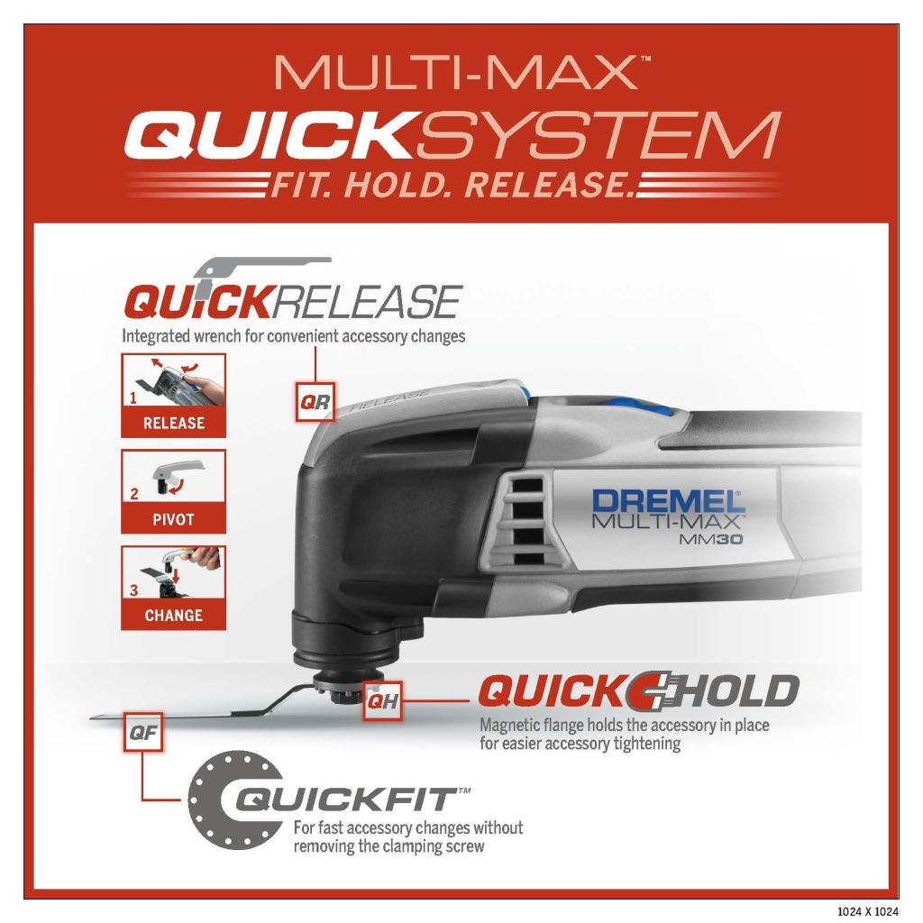 Dremel MM30-01 2.5-Amp Multi-Max Oscillating Tool Kit with 15 ...