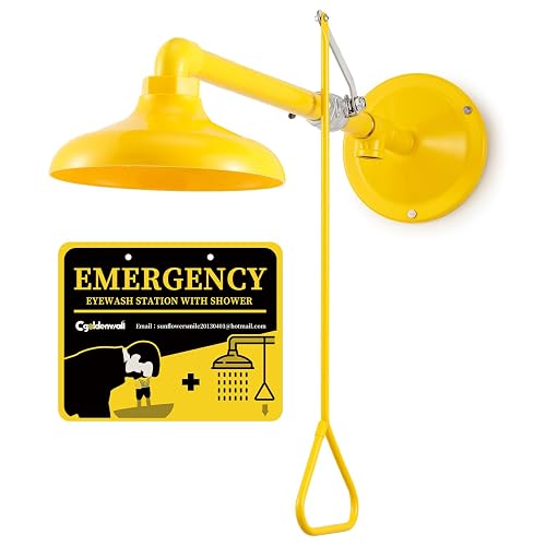 CGOLDENWALL Emergency Shower Outdoor Drench Shower System Spray Head ...