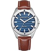 Amazon.com: Perry Ellis Solar Powered Mens Watch | Vegan Leather Water ...