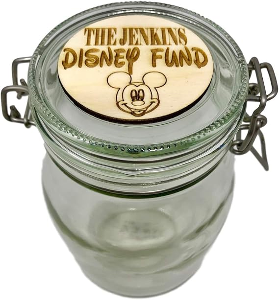 Una Casa Personalised Disney Fund Saving Jar - Money Pot: Amazon.co.uk ...