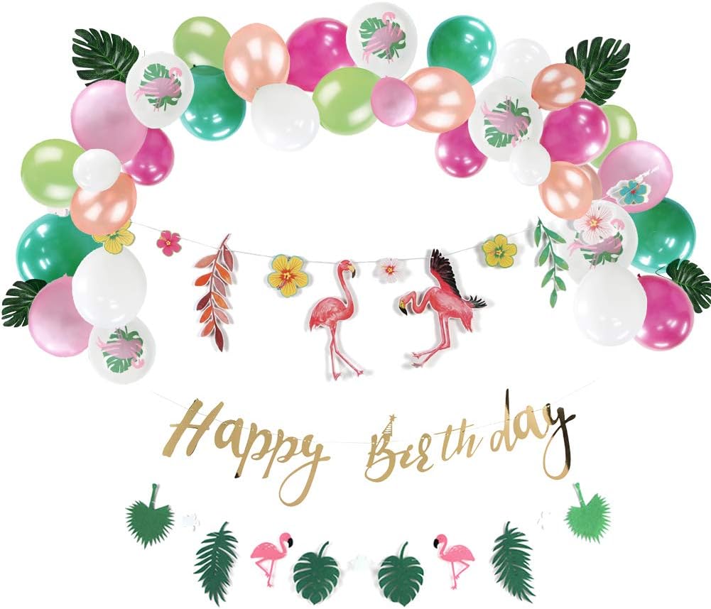 SUNBEAUTY Summer Tropical Flamingo Birthday Party Balloons Luau ...