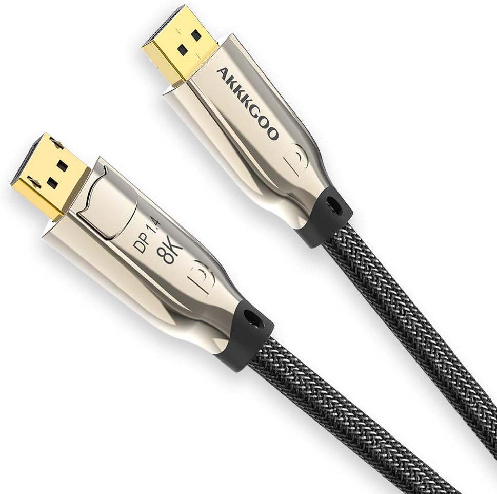 AKKKGOO 8K DisplayPort Cable 0.5M Ultra HD DisplayPort 1.4 Gold-Plated ...