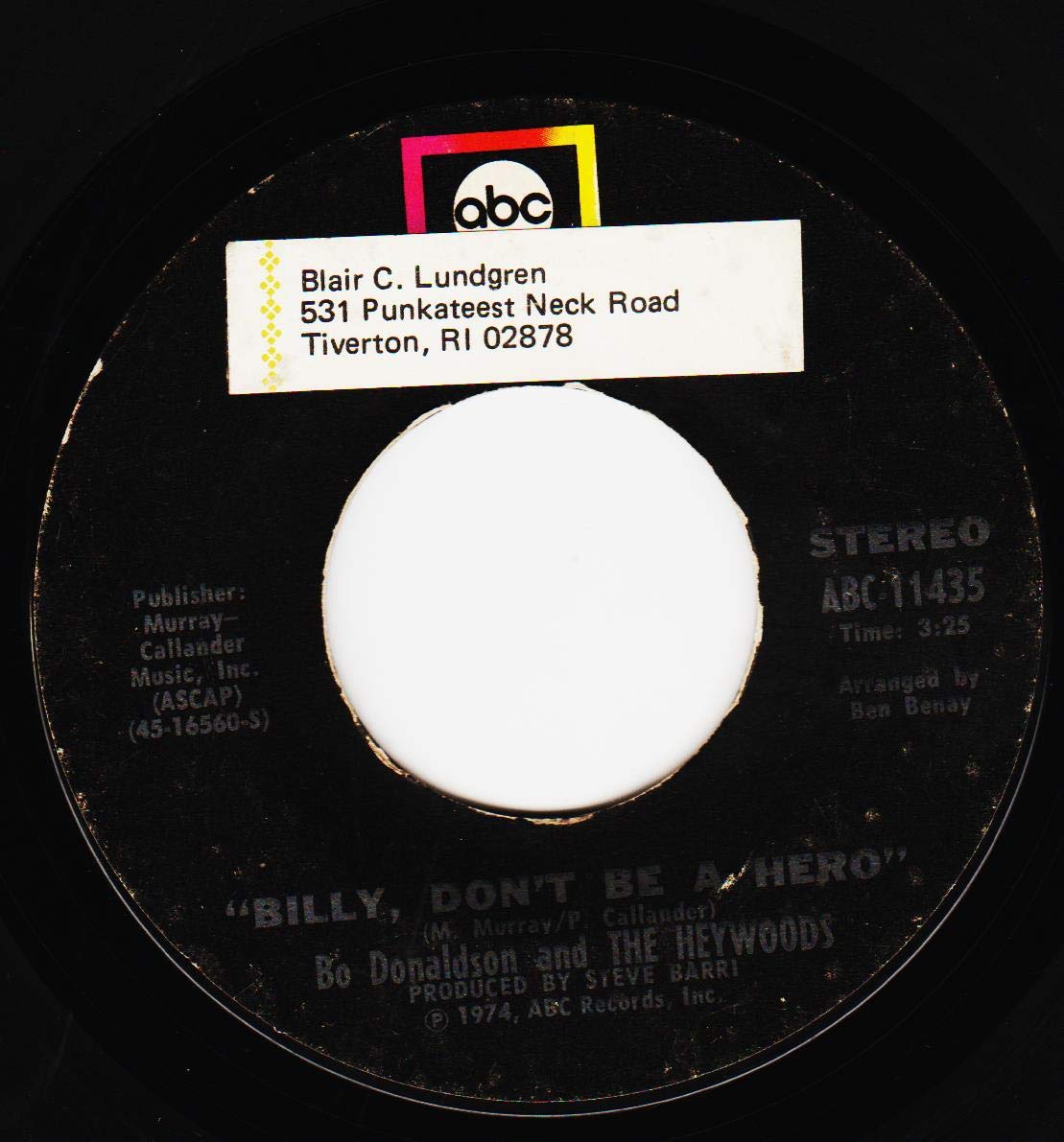 Bo Donaldson And The Heywoods - Bo Donaldson And The Heywoods 45 RPM ...