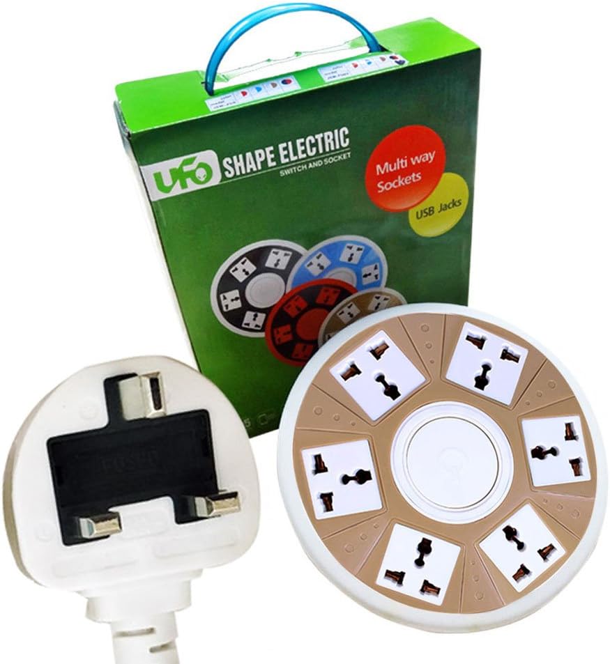 GPFATTRY 6 Way Switch Socket Adapter Extension Adapter Multi Switched ...