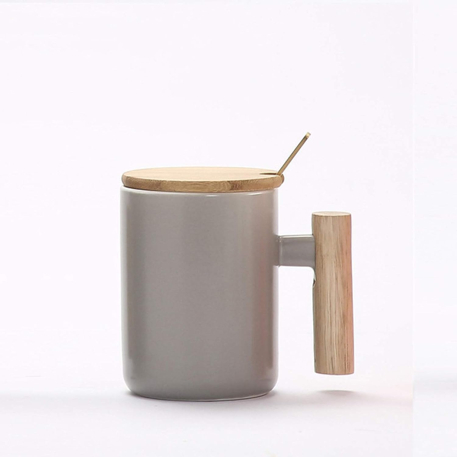 BECCYYLY Kaffeetasse farbige Keramik-Tasse mit Holzgriff, kreative ...