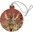 Amazon.com: Jackalope Realistic Wood Christmas Tree Holiday Ornament ...