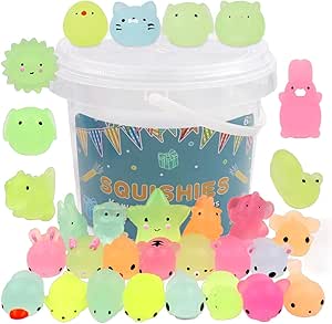 Amazon.com: POKONBOY 23 Pack Squishies Mochi Squishy Toys Glow in The ...