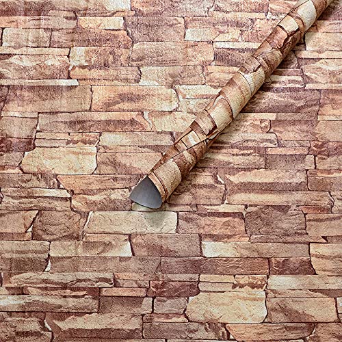 Buy SAJYO 3D Stone Textured Self Adhesive Wallpaper for Almirah ...