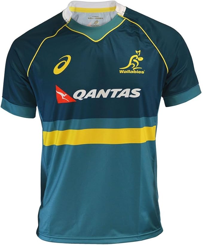 ASICS Australia Wallabies Rugby Training Jersey 2017 - Larkspur: Amazon ...