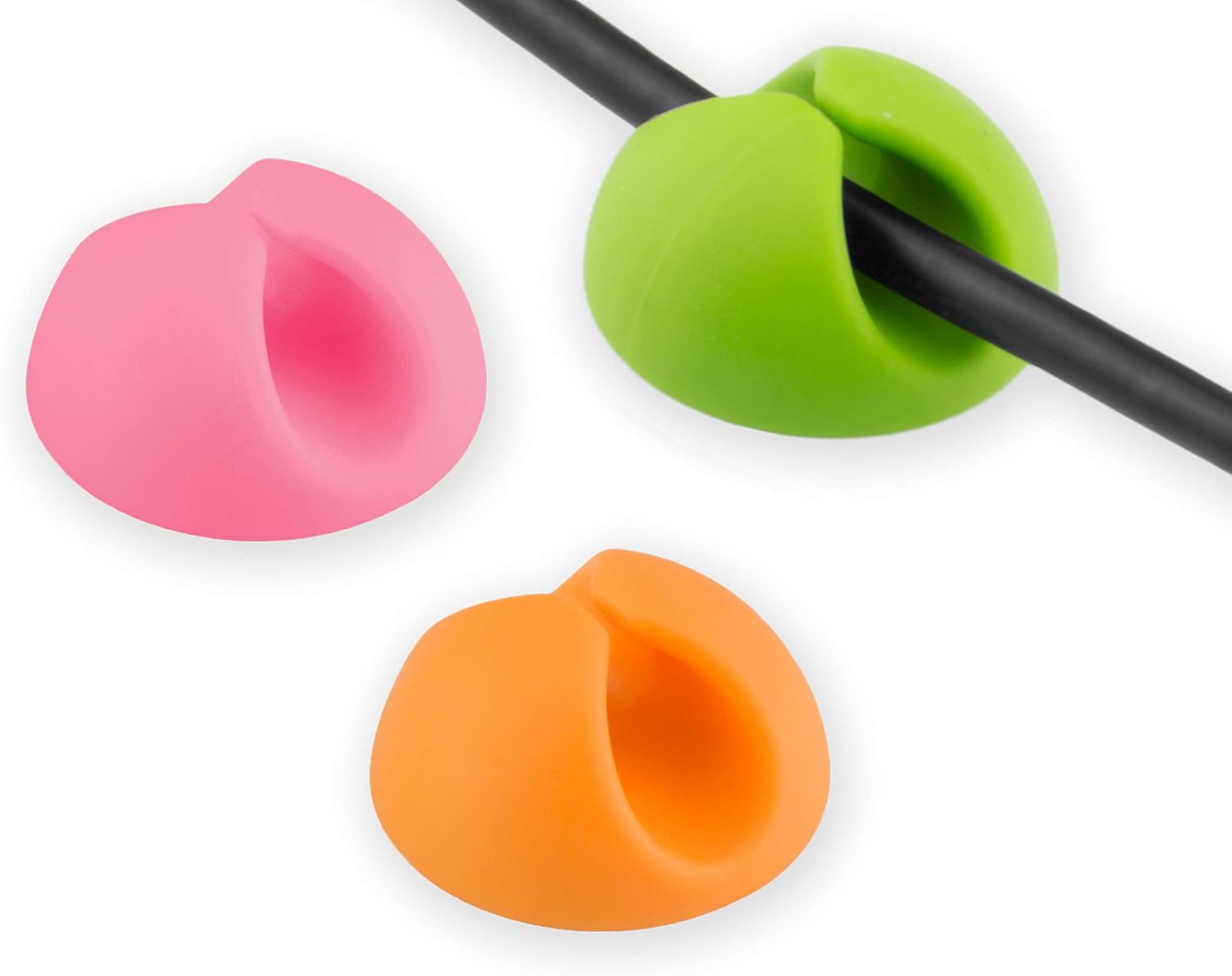 mumbi 6 x cable guide for the desk/set of 6 computer cable management ...