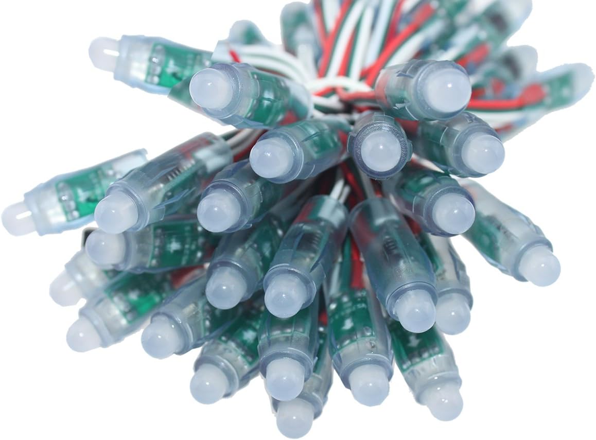 Rextin® WS2811 Pixels Digital Addressable LED String Lights Waterproof RGB Full Color 12mm DC ...