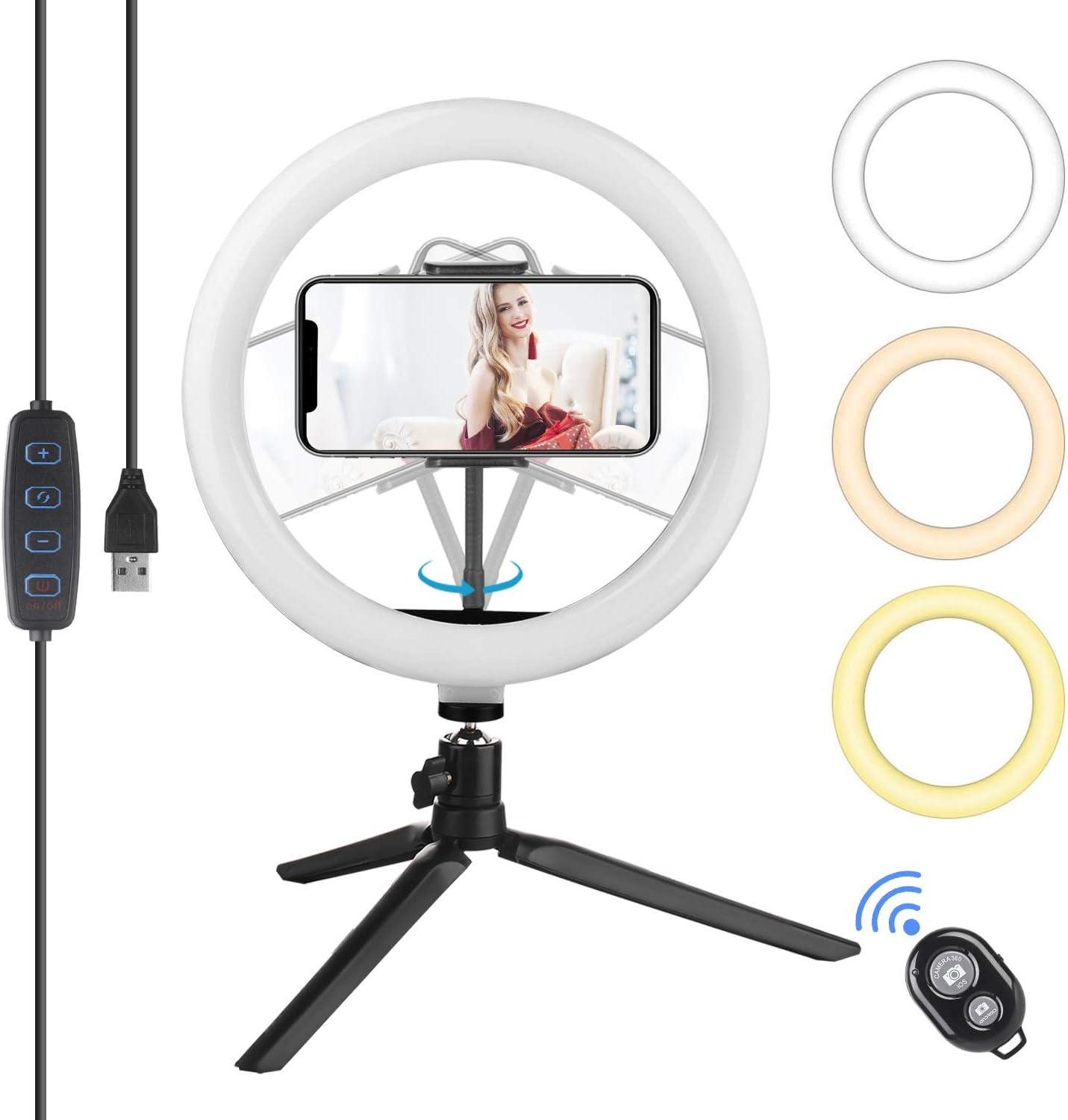 Speedsporting LED Lumière Anneau avec Trépied, Ring Light avec ...