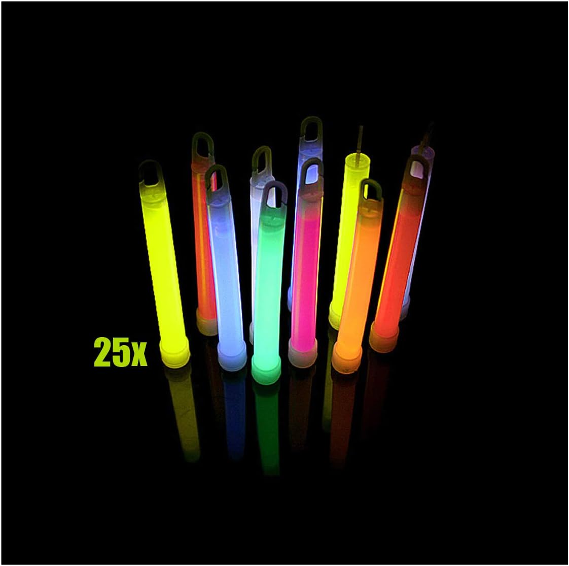 25er Pack Power-Knicklichter/Knicklicht (15cm) inkl. Spezialhaken und ...