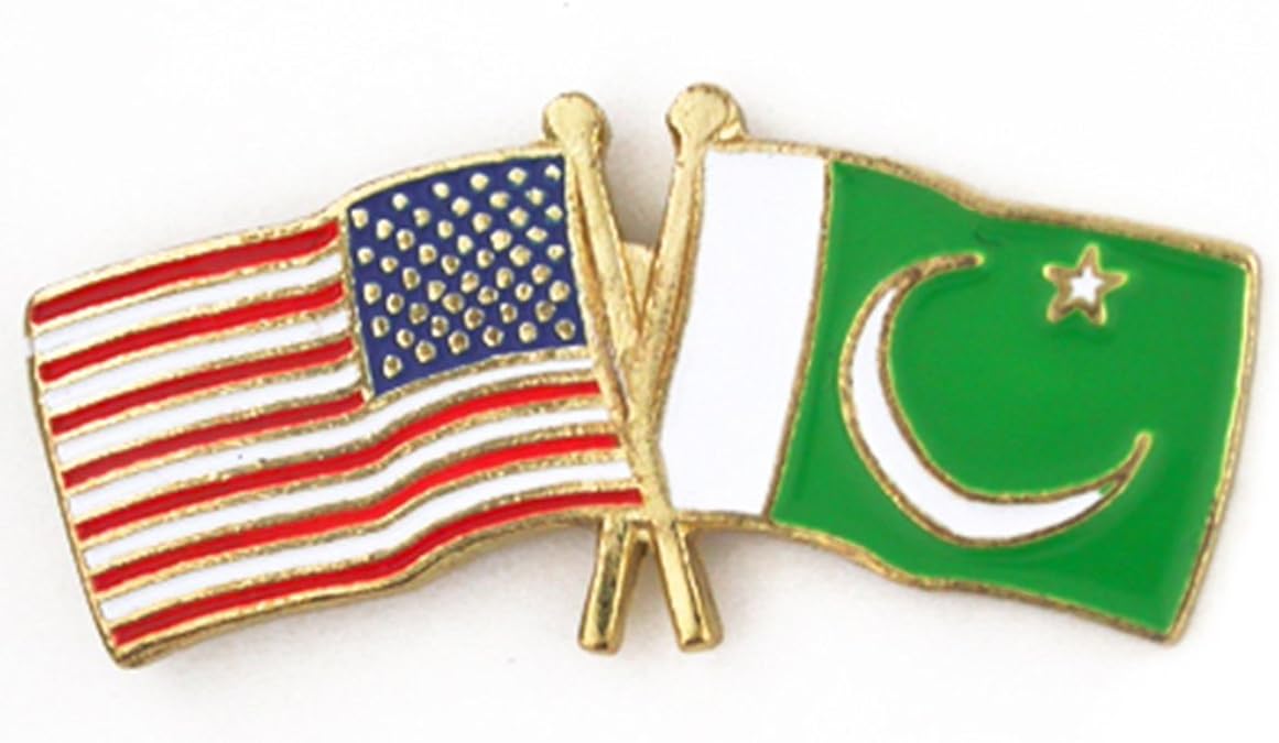 Amazon.com: USA and Pakistan Crossed Friendship Flag Lapel Pin ...