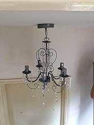 Traditional Cream Ornate Vintage Style Shabby Chic 5 Way Ceiling Light ...