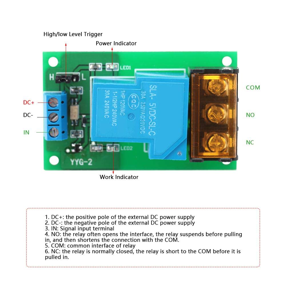 Trigger Relay Module High Power One Way High/Low Level Trigger Optocoupler Isolation Relay ...