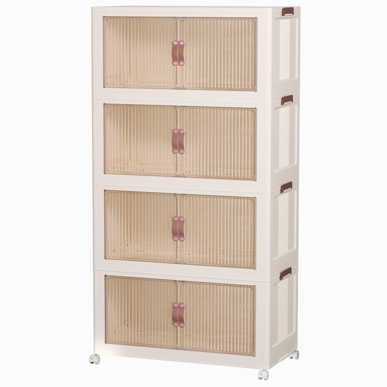 4 Tier Plastic Storage Bins with Lid 102QT, Stackable Storage ...