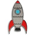 Amazon.com: Pinsanity Retro Sci-Fi Rocket Ship Lapel Pin : Clothing ...