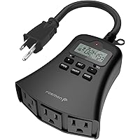 Fosmon Outdoor Timer Outlet Waterproof, Outdoor Pool Pump Timer ...