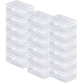 Amazon.com: BENECREAT 12 Pack Round Clear Plastic Bead Storage Containers Box Case with Flip-Up ...
