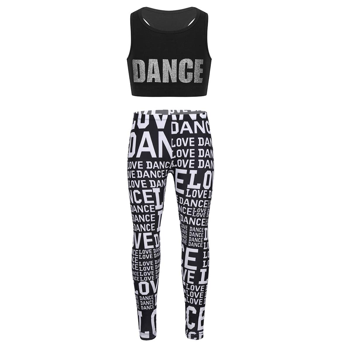 Buy Agoky Kids Girls Two-Piece Gymnastics Tracksuit Dance Outfit ...