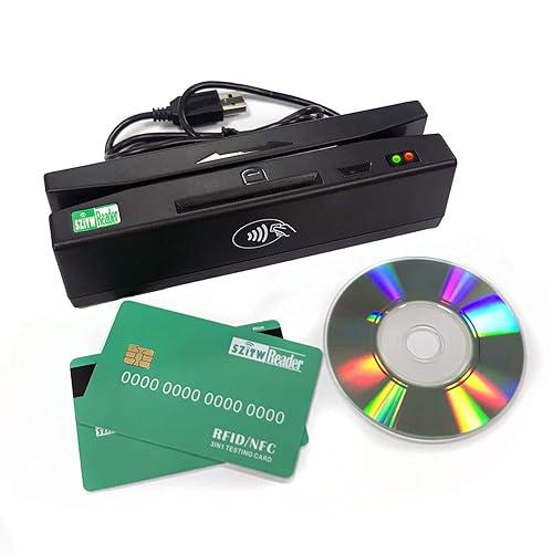 SZTW160 4 in 1 USB Card Reader for Credit Card, Play&Plug Magnetic Card ...