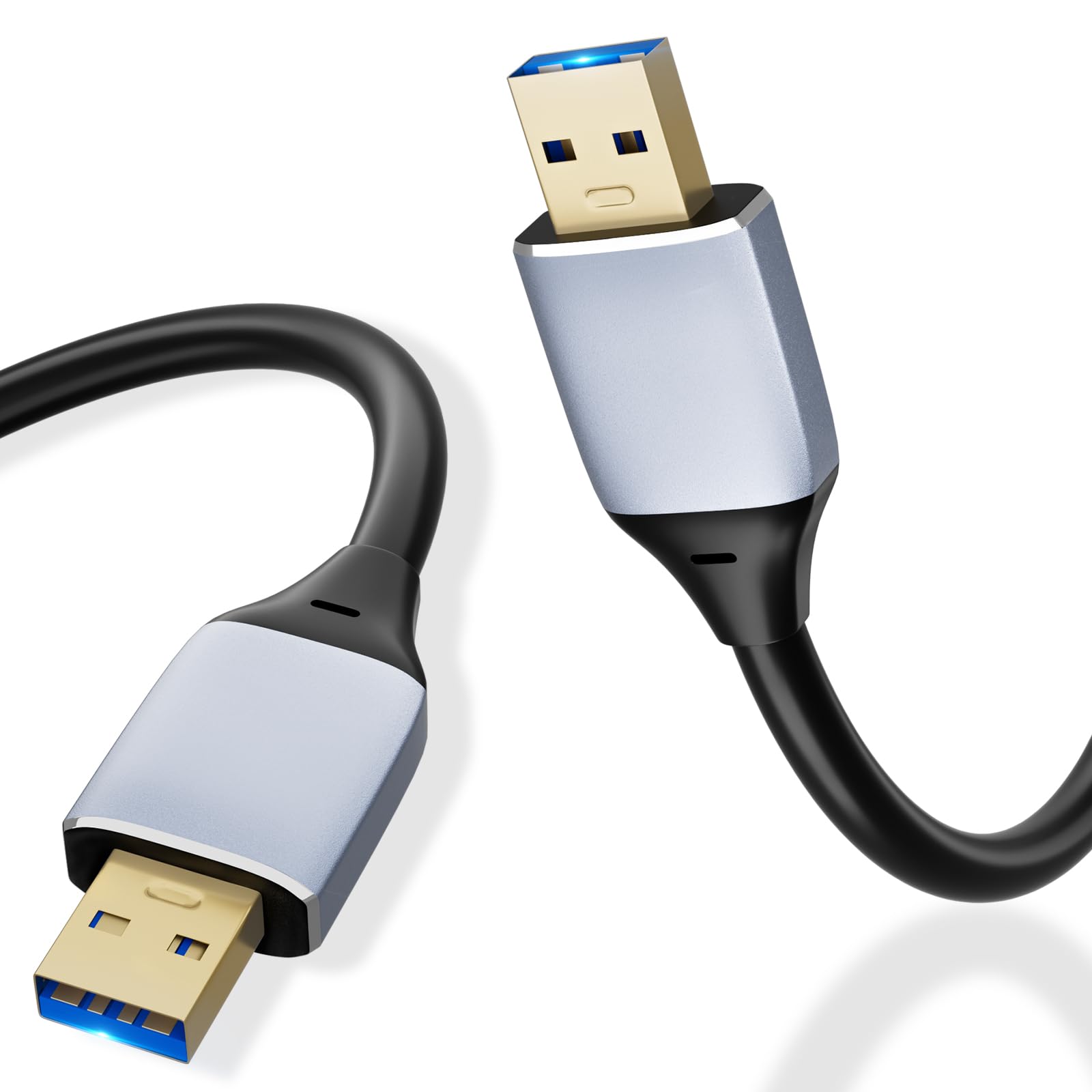 USB 3.0 1.5ft SuperSpeed Data Transfer Cable - USB A to A Male to Male ...