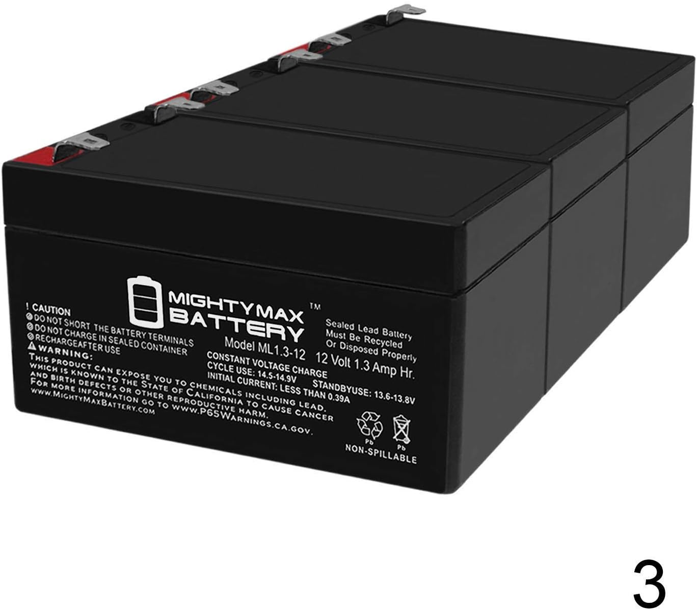 Amazon.com: Mighty Max Battery 12V 1.3Ah SLA Battery Replacement for ...