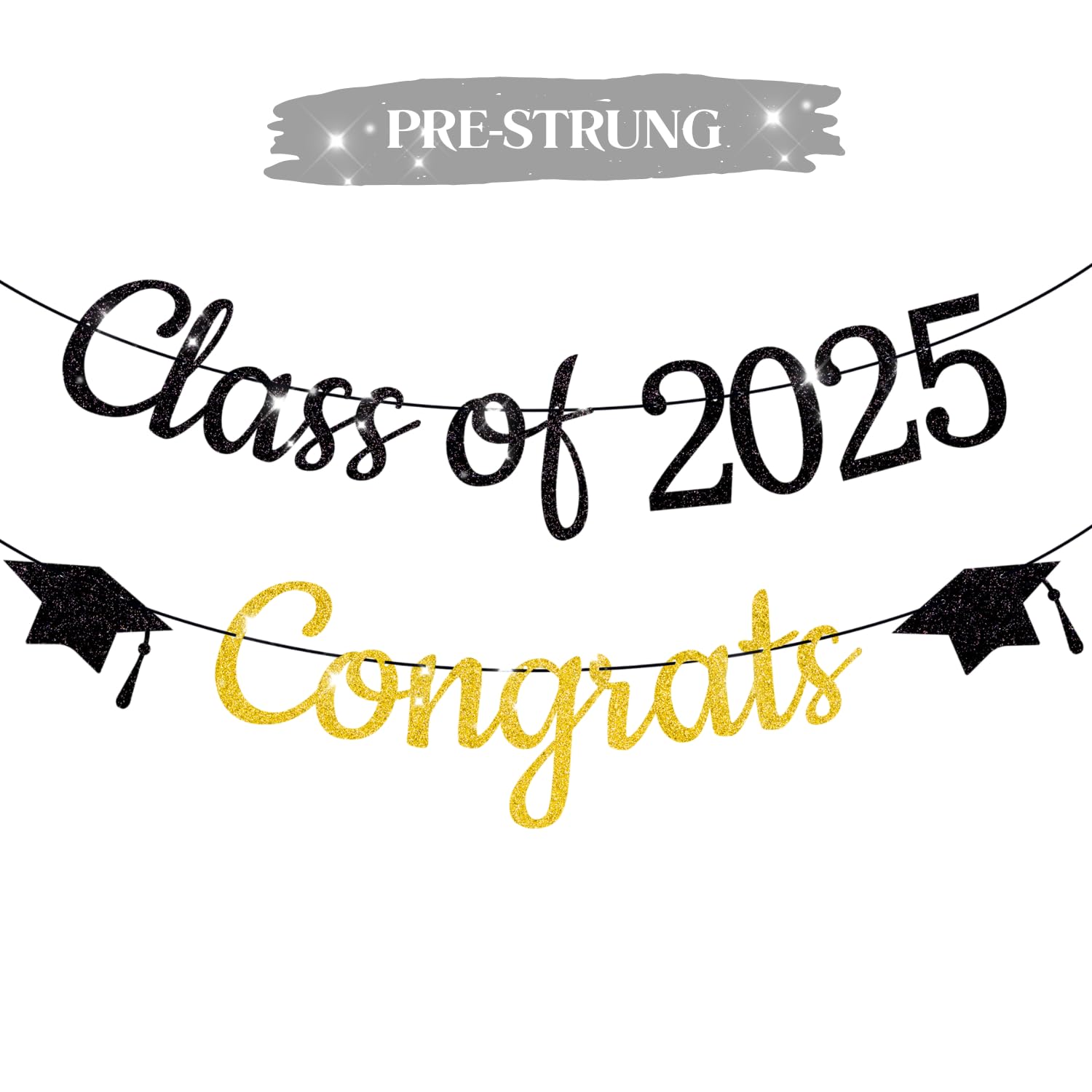 Pre-Strung Graduation Banner 2025&Congrats Grad Banner-8.2 ft Rope ...