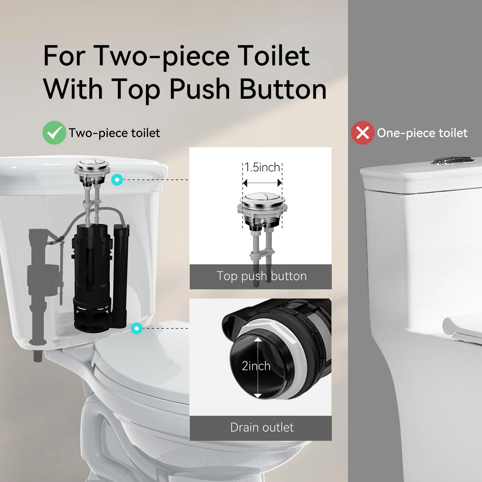 Mua R&T A2423 2" Dual Flush Valve with Push Button Dual Flush Toilet ...