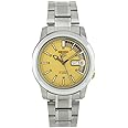 Amazon.com: Seiko Men's SNKK29 Stainless Steel Analog with Gold Dial ...