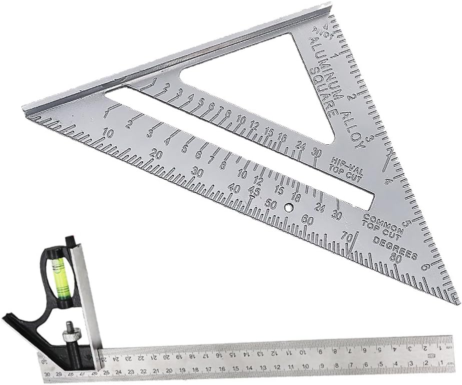 Homyl Steel with Stainless Steel Right Angle Triangle Ruler Protractor ...