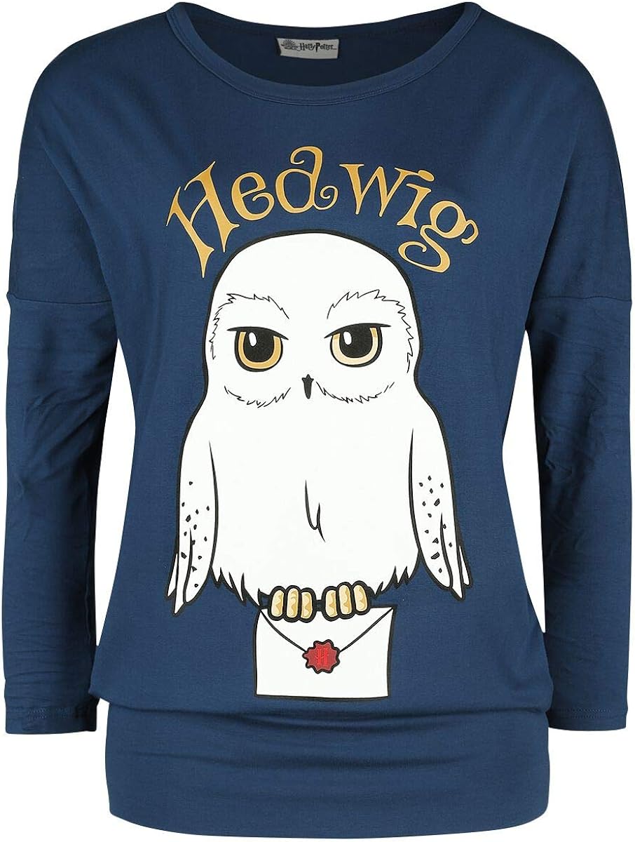 Harry Potter Hedwig Frauen Langarmshirt dunkelblau Fan-Merch, Filme ...