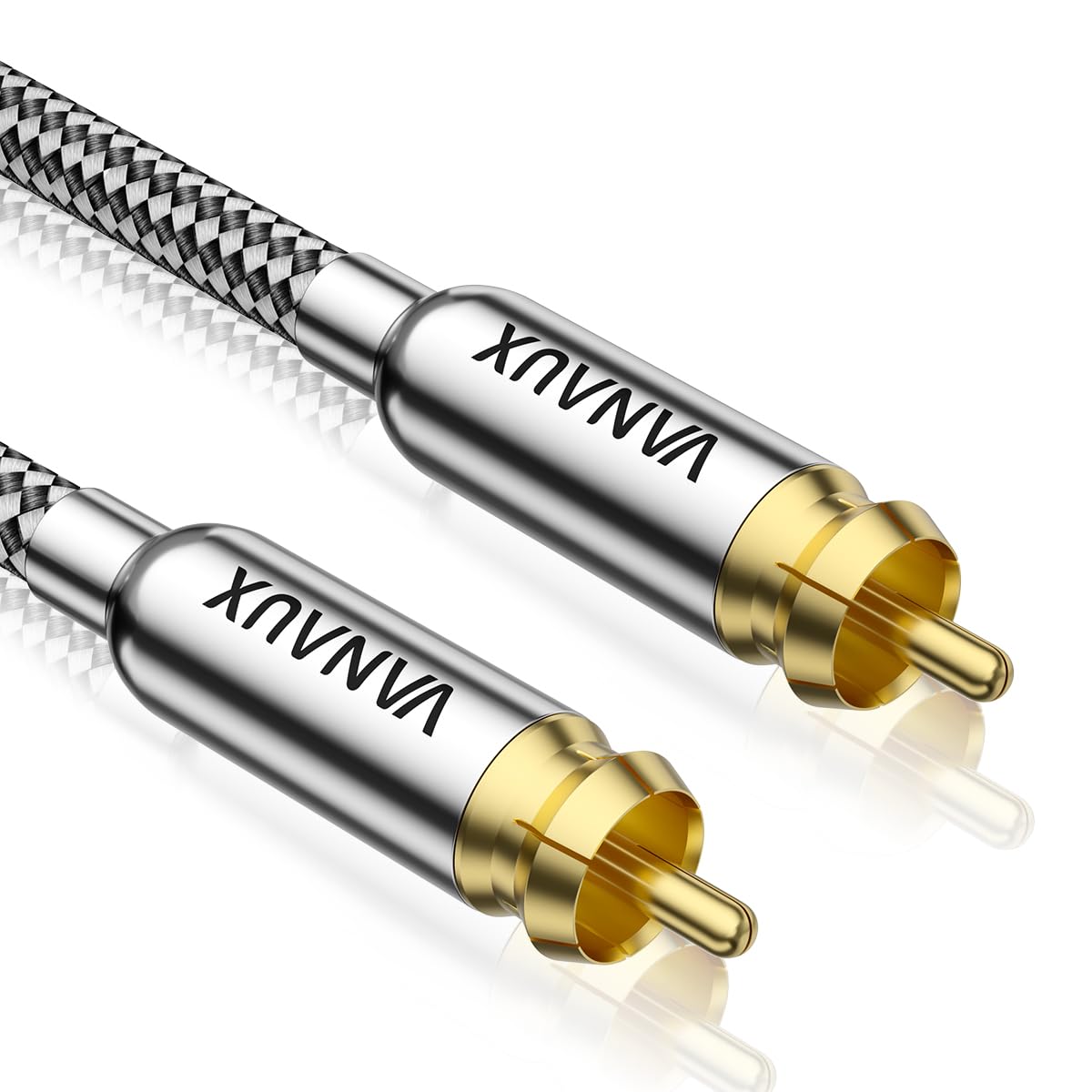 VANAUX Subwoofer Cable, Digital Coaxial Audio Cable [Dual Shielded, 24K Gold-Plated RCA to RCA ...