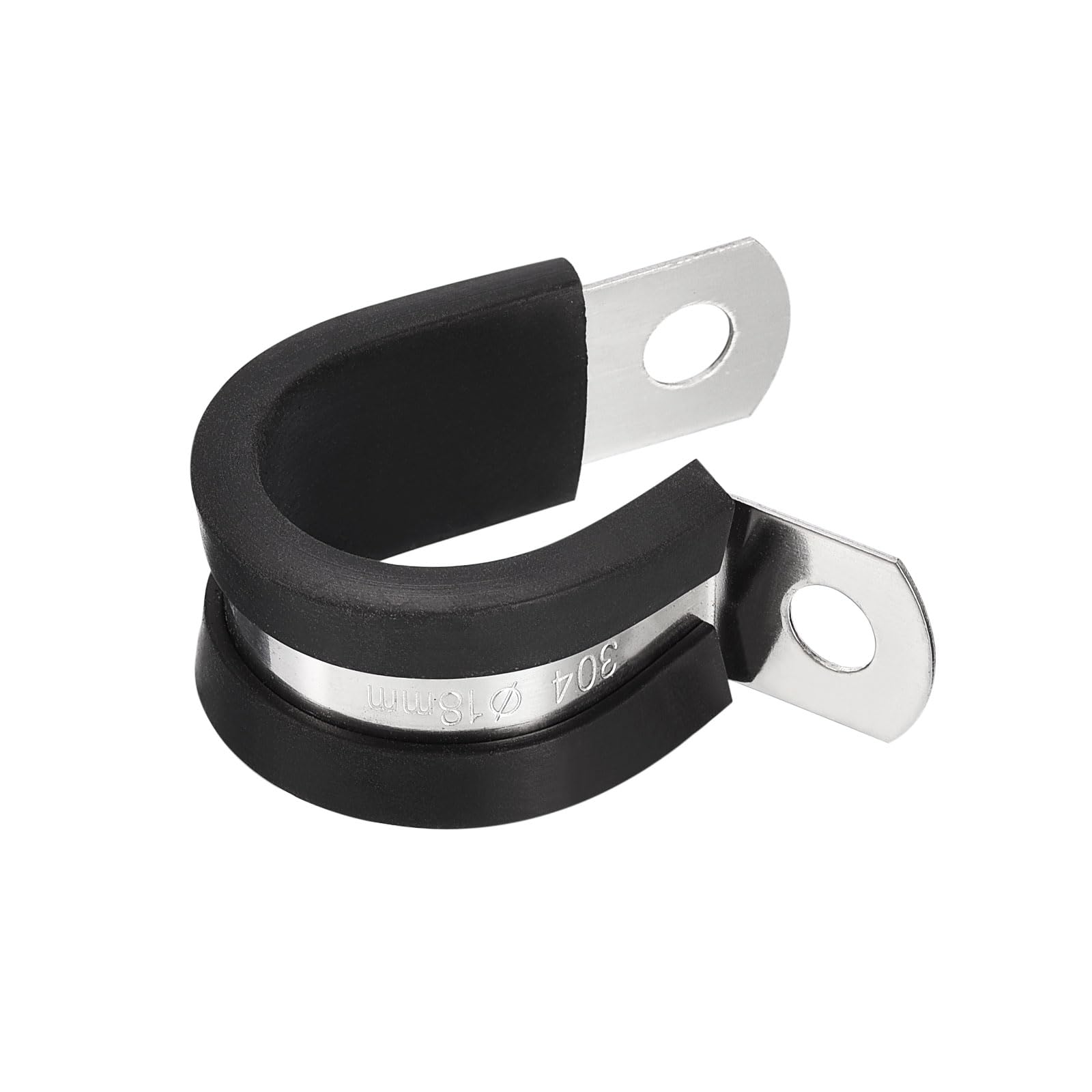 Uxcell 24Pcs 11/16 Inch(18mm) Cable Clamp 304 Stainless Steel Rubber ...