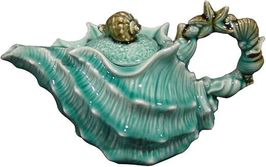 Blue Sky Ceramic Shell Figural Teapot, 10 x 5.5 x 6, Blue: Amazon.ca ...