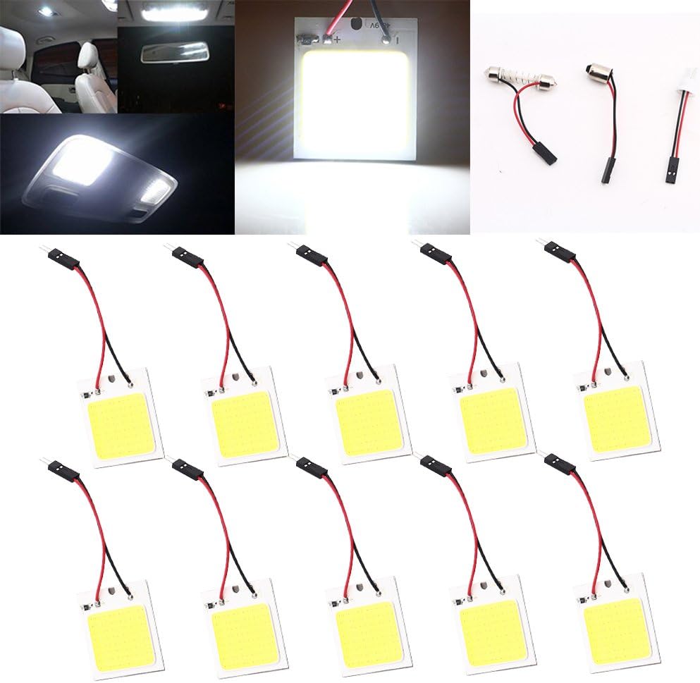 Qasim COB Led Panel Dome Lamp Auto Interior Reading Plate Light Roof ...