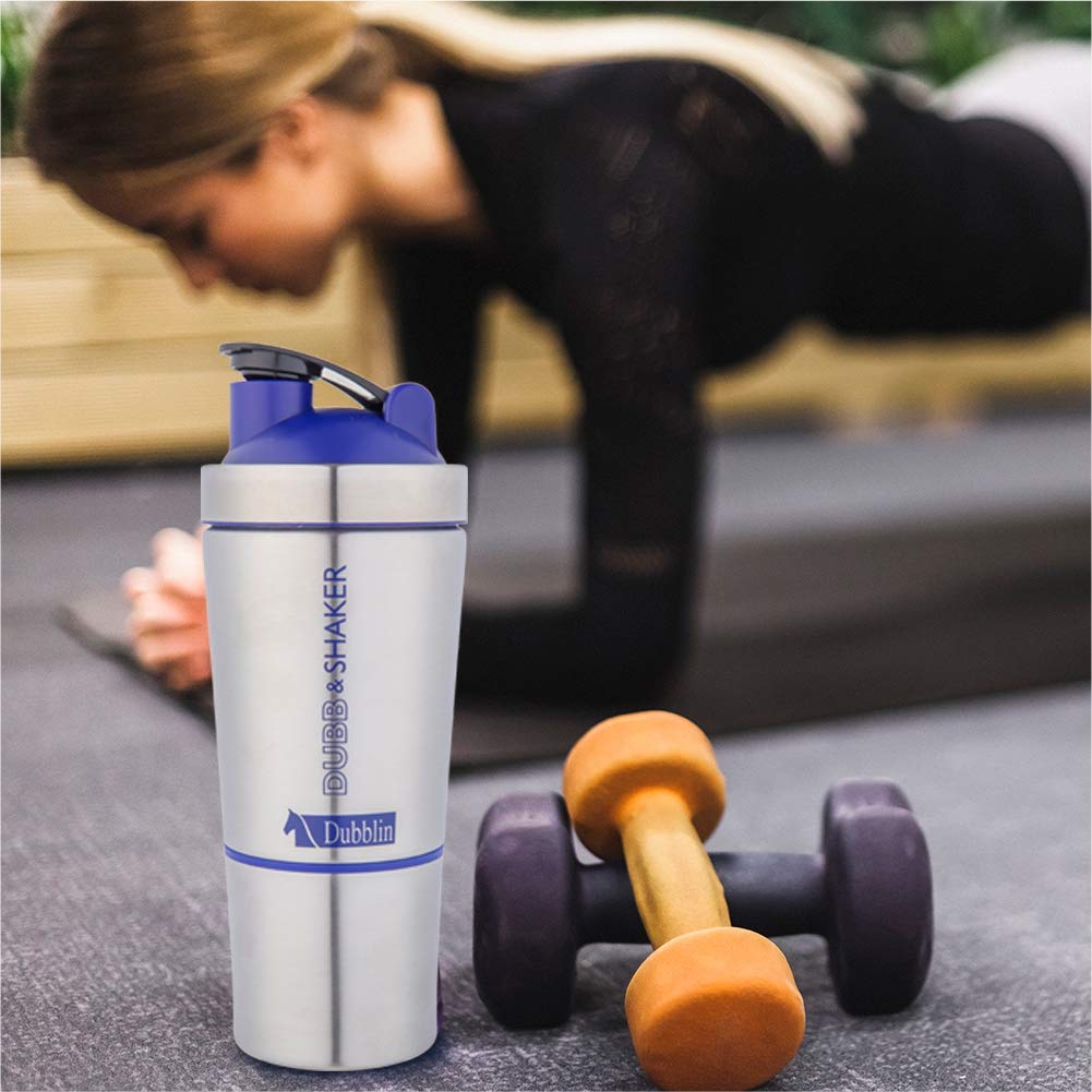 Buy DUBBLIN Stainless Steel Shaker Bottle with Protein Shaking Spring ...