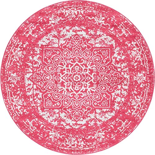 Rugs.com Arlington Collection Rug – 5 Ft Round Pink Medium-Pile Rug ...