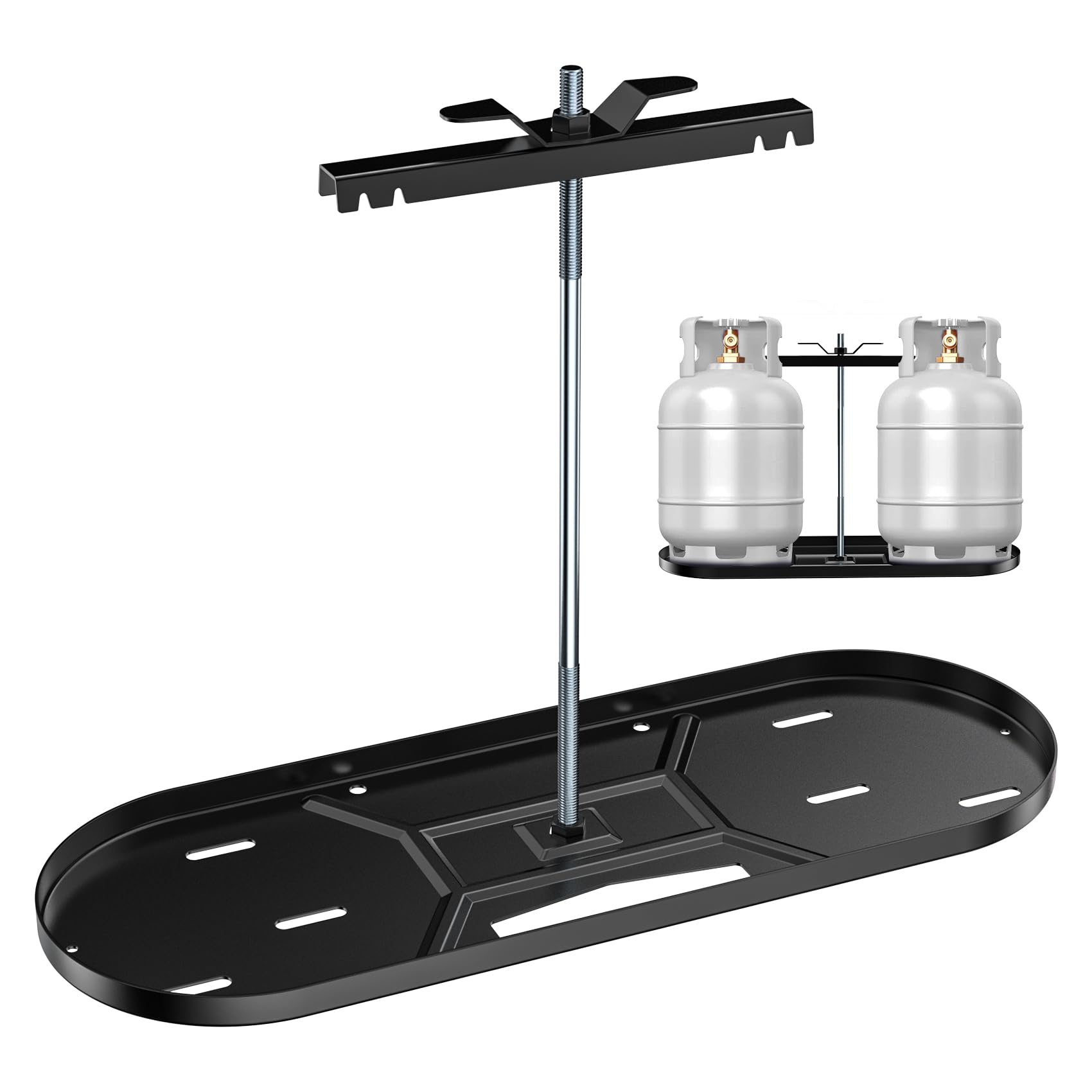 Skyflame Steel RV Dual Propane Tank Mounting Rack for 20 lbs Cylinders ...