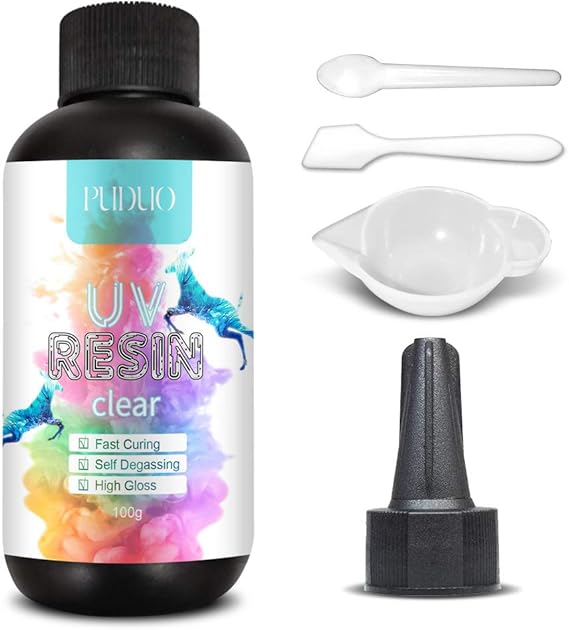 Amazon.com: UV Resin Kit Clear Crystal for Jewelry Making 100g, Hard Type UV Epoxy Resin Glues ...