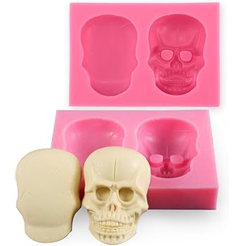 Amazon.com: 3D Skull Silicone Mould Fondant Sugar Clay Jewellery Fimo ...