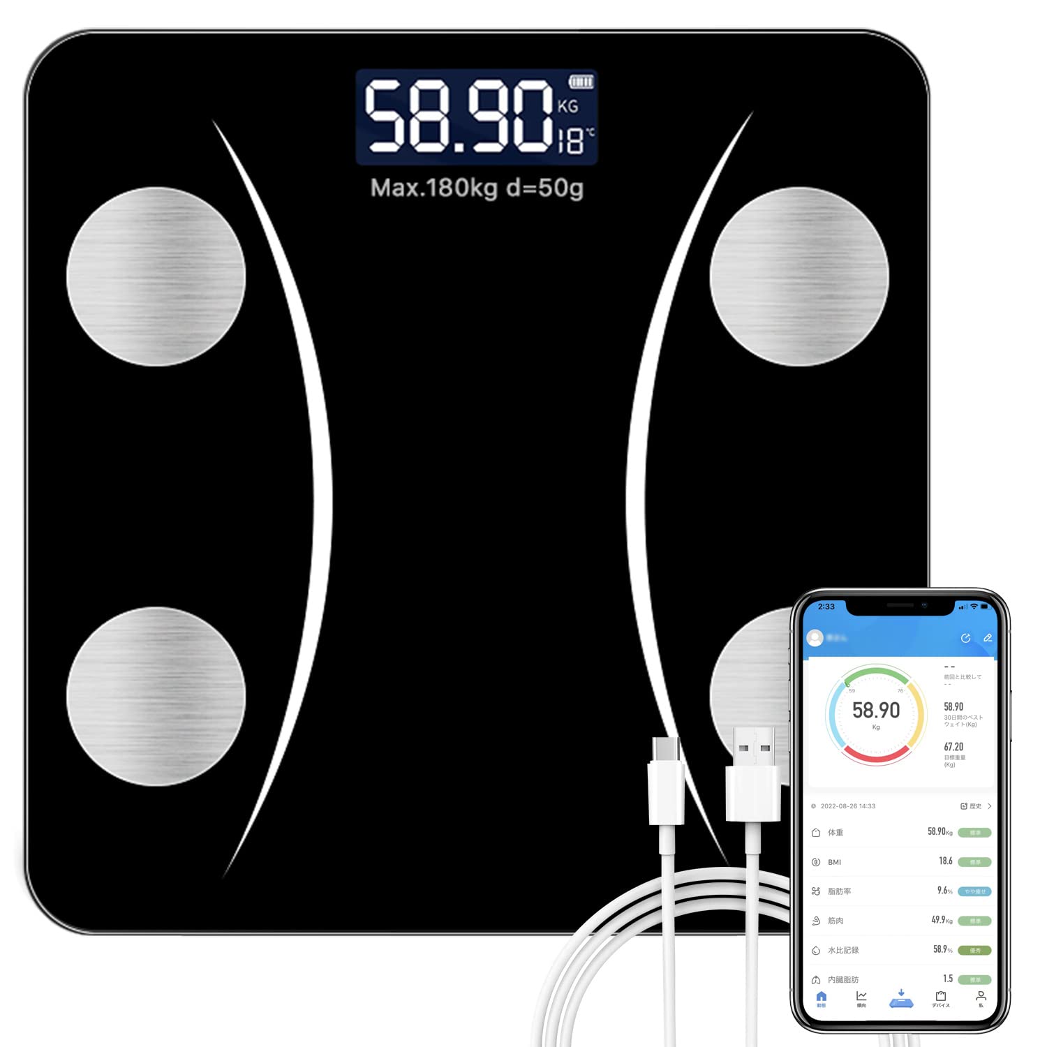 Mua Body Weight Scale, Body Fat Meter, Bluetooth, Body Composition ...