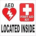Amazon.com: StickerTalk AED First Aid Kit Located Inside Vinyl Sticker ...
