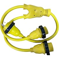Amazon.com : Amp Up Marine & RV Cords 125v 30 amp Male x (2) 30a Female Marine Y Splitter Boat ...